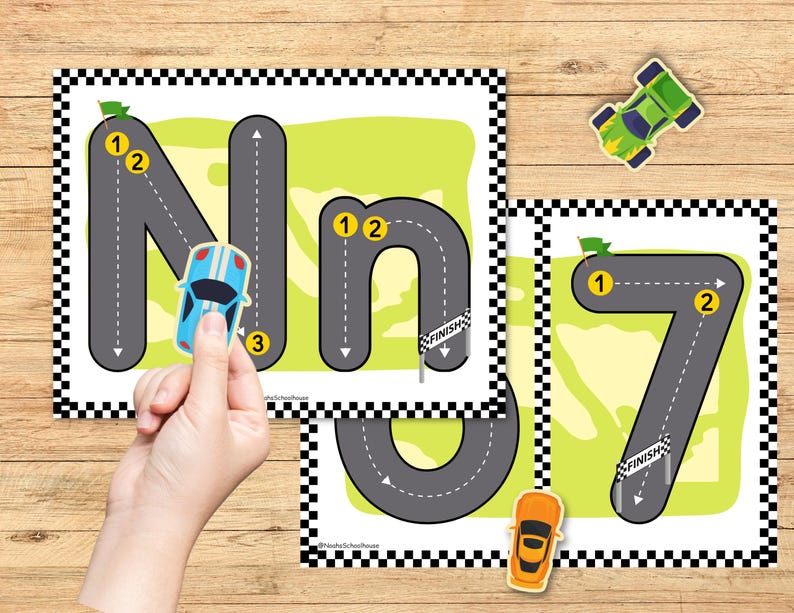 Grand Prix Alphabet & Number Tracing Mats: Preschool Activity (PDF) - Etsy