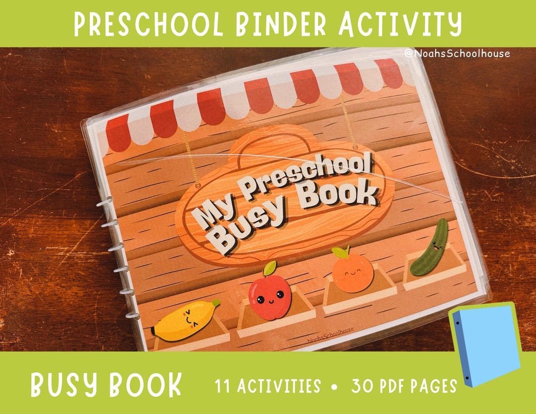 Preschool Busy Book: Interactive Learning Binder Activity (digital ...