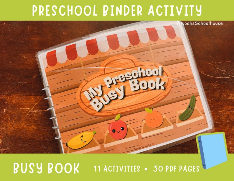 Preschool Busy Book: Interactive Learning Binder Activity (digital ...