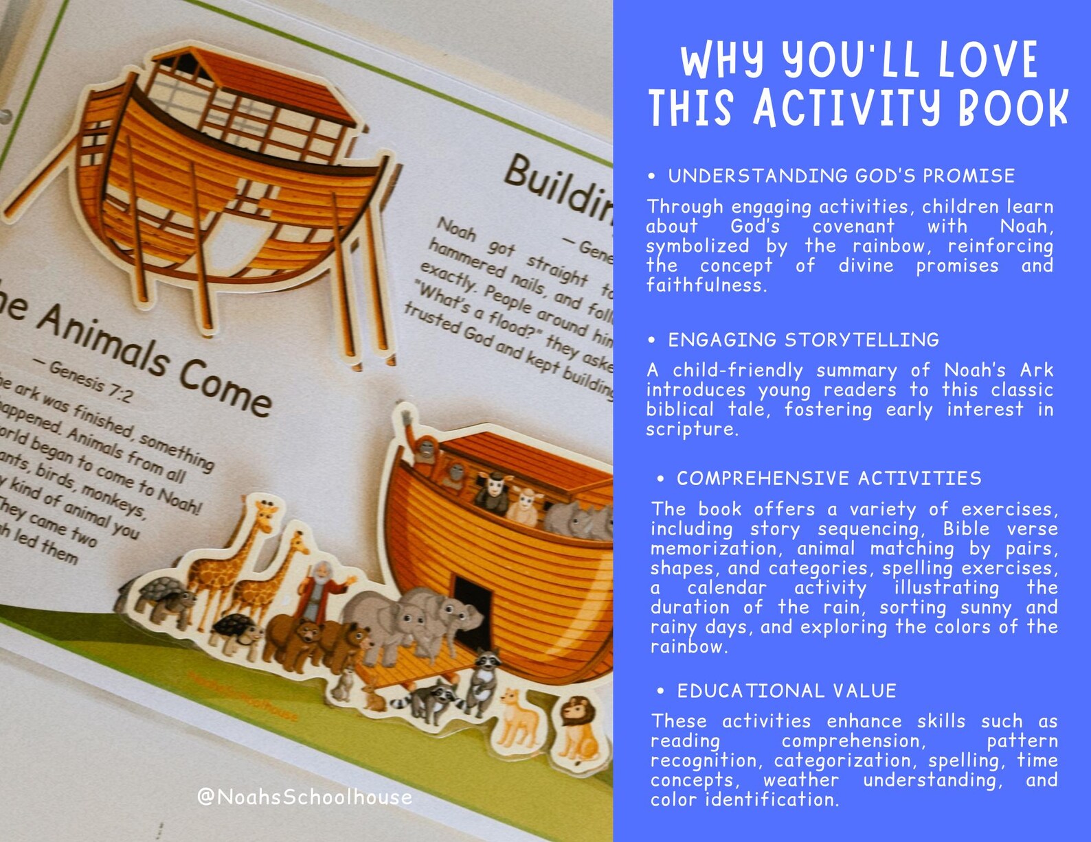 Noah's Ark Activity Book: Printable Bible Story Busy Binder (PDF) - Etsy