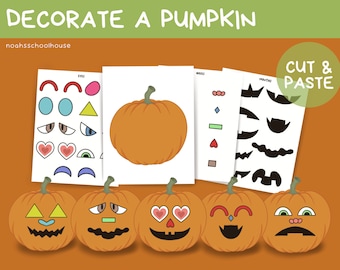 Printable Decorate A Pumpkin Fall Activity | Preschool Activity ...
