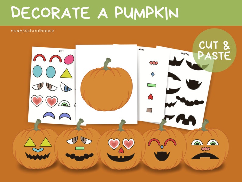 Printable Decorate A Pumpkin Fall Activity | Preschool Activity ...