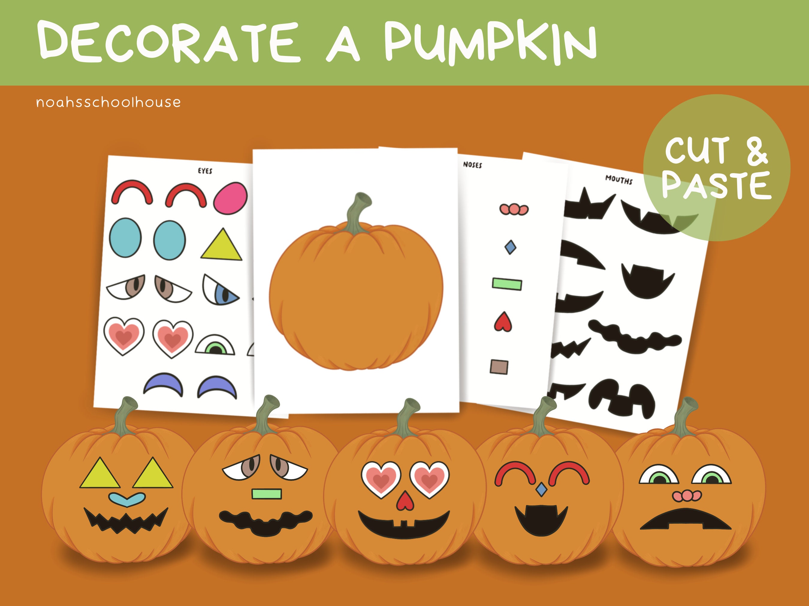 Printable Decorate A Pumpkin Fall Activity | Preschool Activity ...