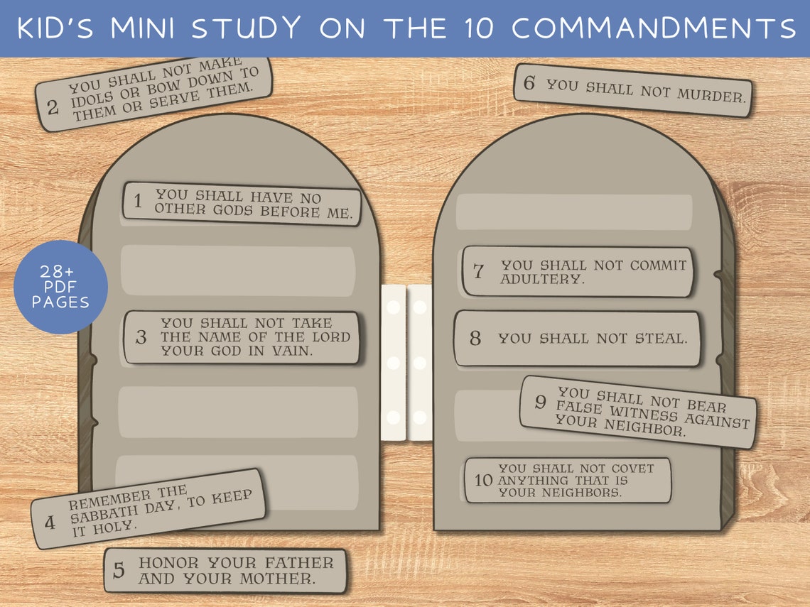 Printable 10 Commandments Mini Study| Homeschool | Sunday School ...