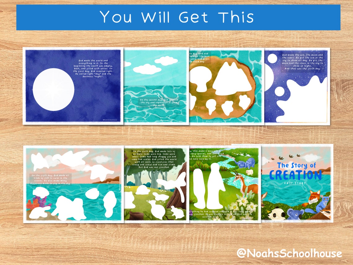 Printable Creation Story Unit Study Homeschool Sunday School Lessons ...