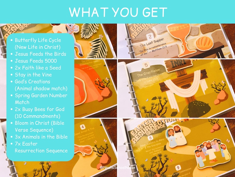 Printable Spring Bible Busy Book, Binder Activity | Preschool Activity ...