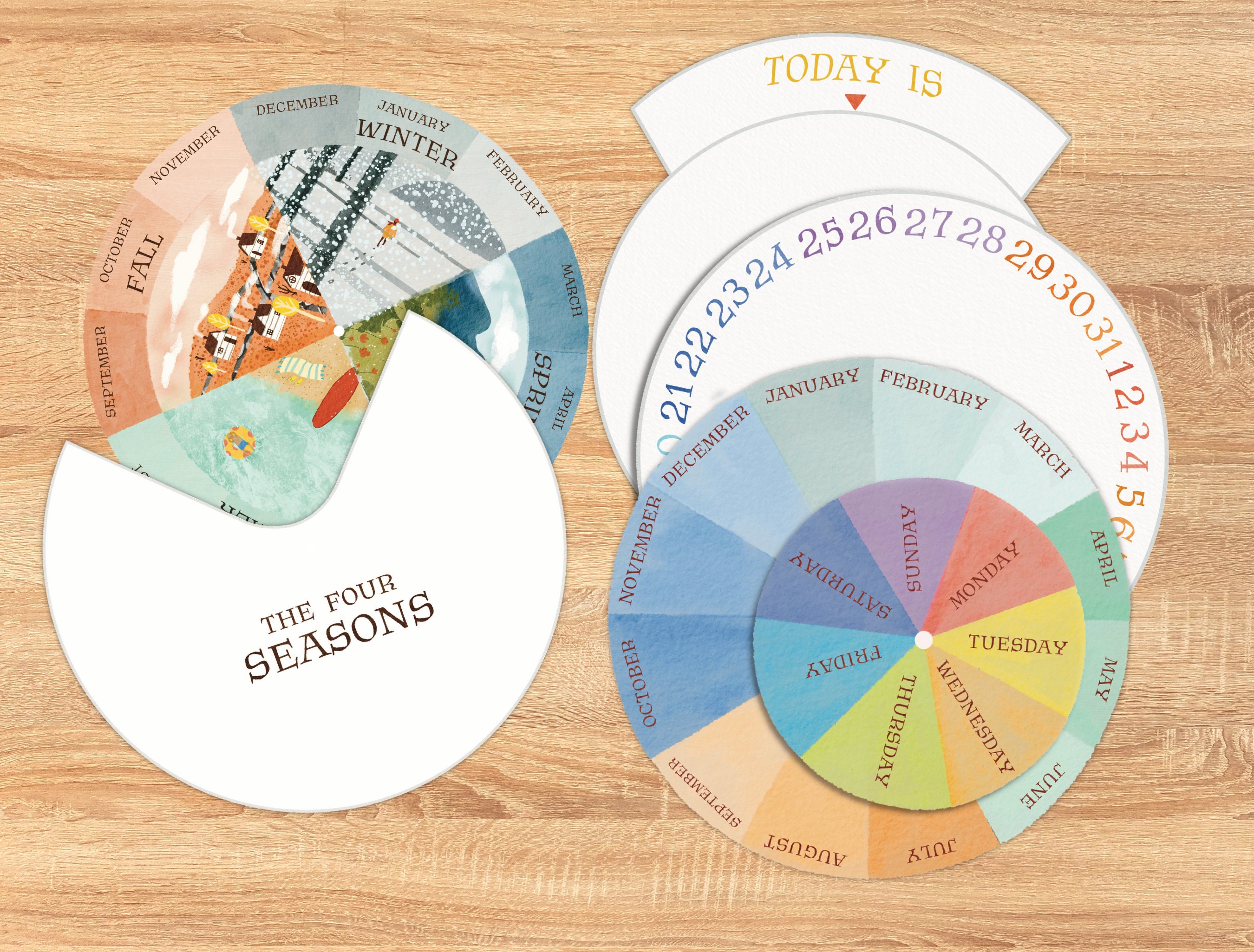 Printable Kids Calendar + Four Seasons Wheel Bundle | Homeschool ...