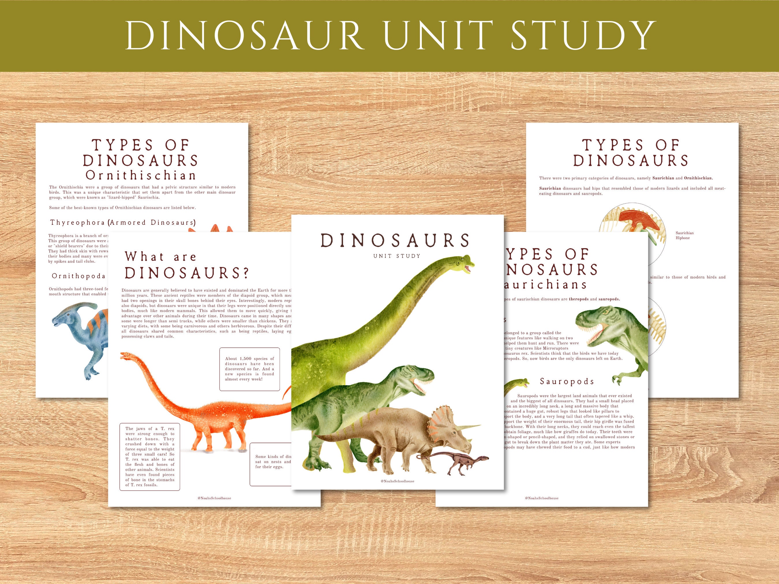 Printable Dinosaur Unit Study Homeschool - Etsy