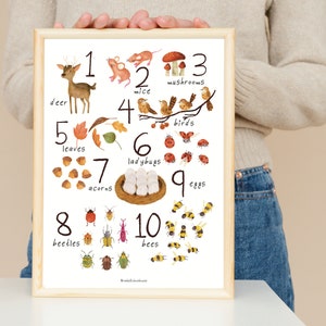 Woodland Numbers Poster Homeschool Printables Classroom - Etsy