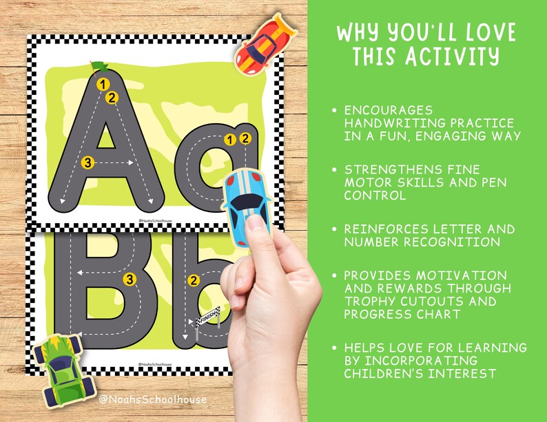 Grand Prix Alphabet & Number Tracing Mats: Preschool Activity (PDF) - Etsy
