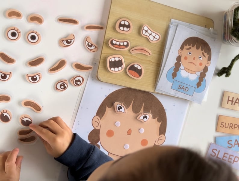 Printable Emotions Activity | Facial Expressions L Homeschool | Cut and ...