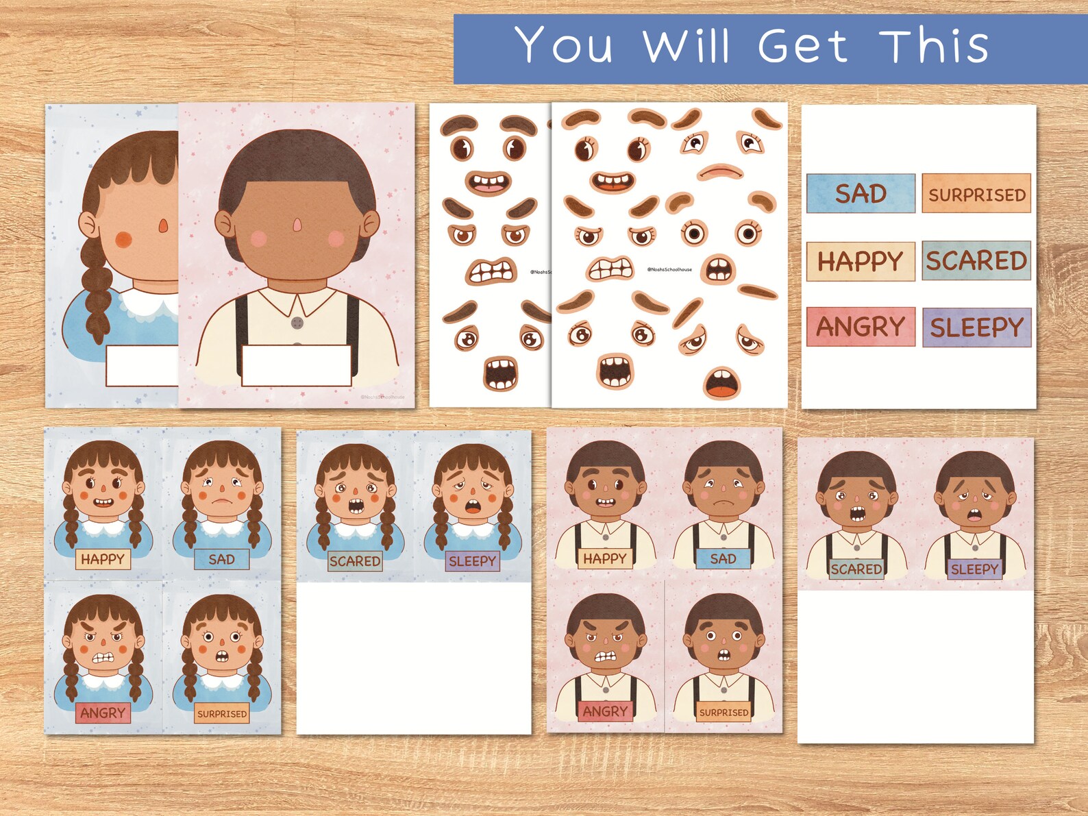 Printable Emotions Activity | Facial Expressions L Homeschool | Cut and ...