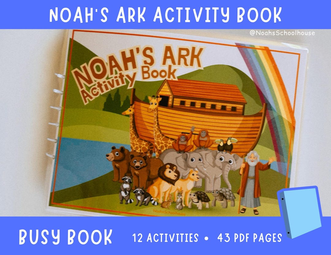 Printable Noah's Ark Activity Book, Binder Activity | Preschool ...