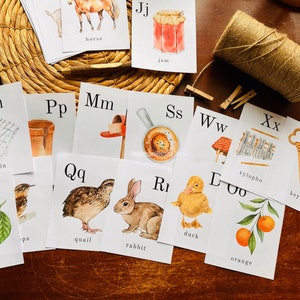 Watercolor Alphabet Flashcards: Printable Homeschool Activity (digital ...