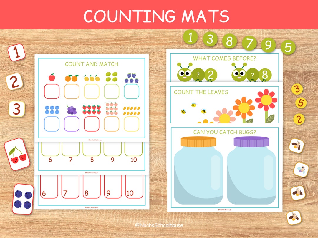 Printable Counting Mats | Homeschool | Toddler Activities | Pre-k Math ...