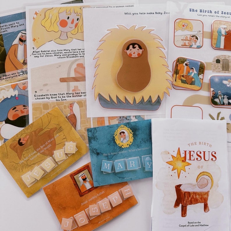 Printable Jesus Birth Activity Nativity Story Homeschool Sunday School ...