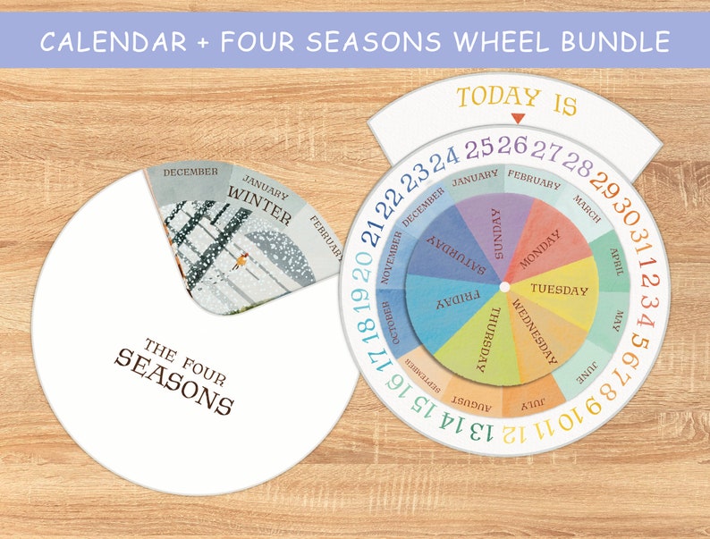 Printable Kids Calendar + Four Seasons Wheel Bundle | Homeschool ...