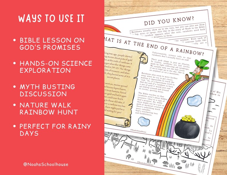Printable Rainbows and God’s Promise Unit Study | Faith-based Science ...