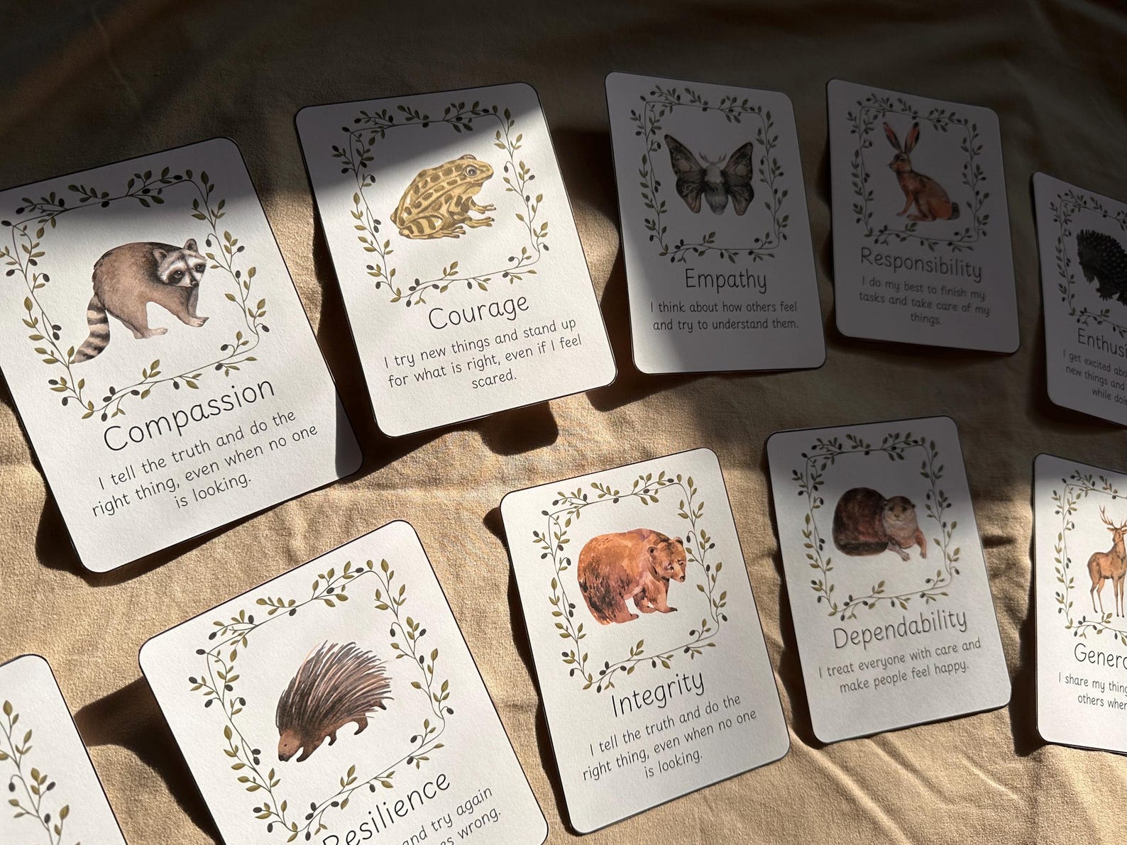 Printable Core Values and Character Traits Cards | Garland | Nursery ...
