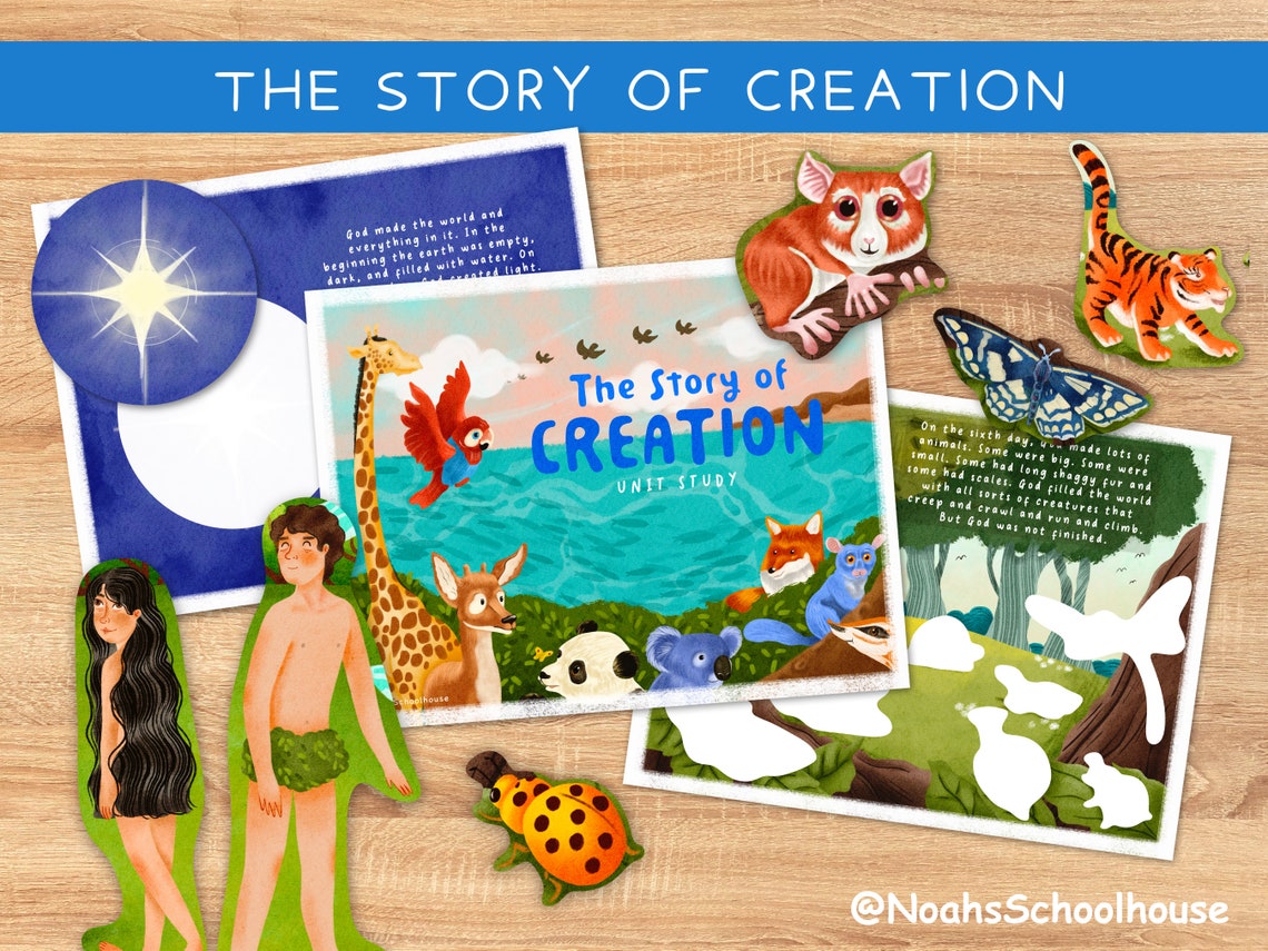 Printable Creation Story Unit Study Homeschool Sunday School Lessons ...