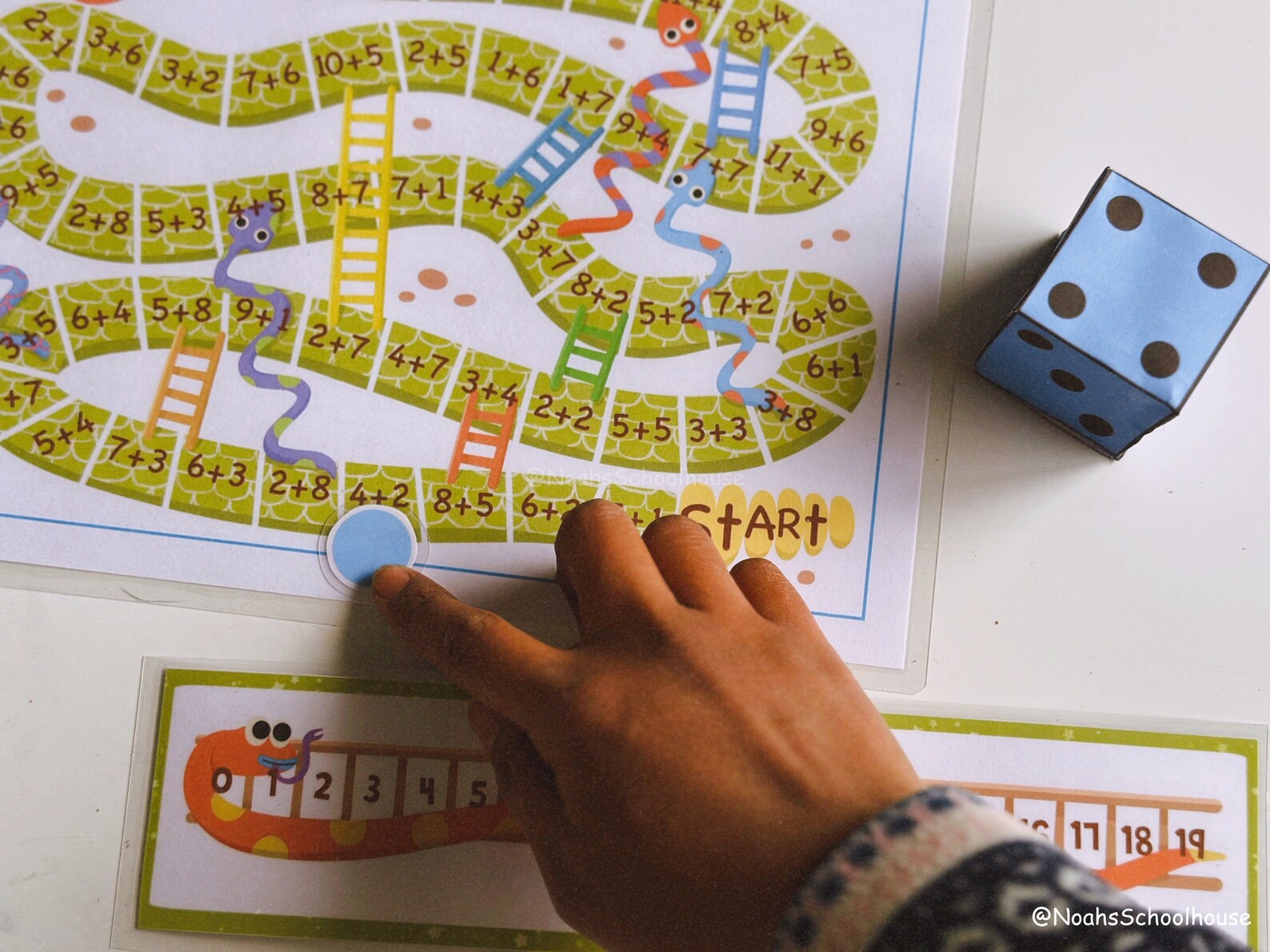 Printable Snakes and Ladders Addition Within 20 | Homeschool | Math ...