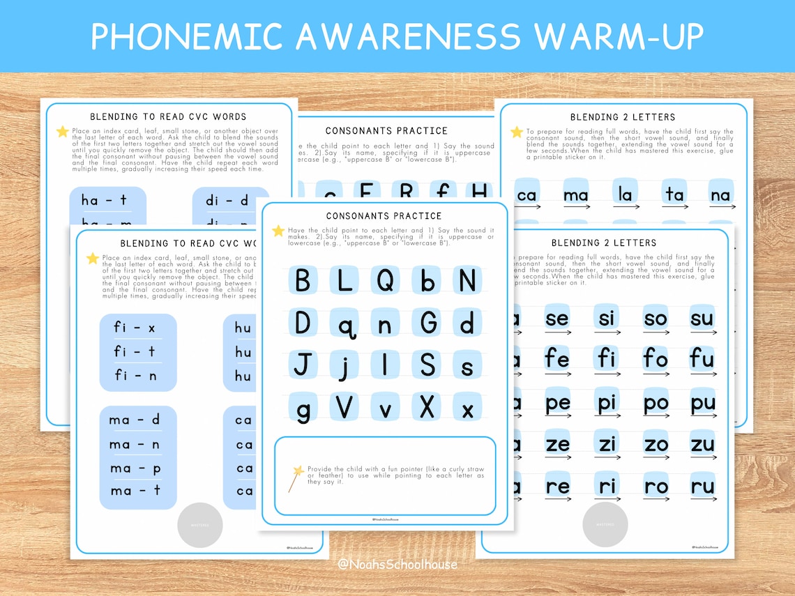 Printable Phonemic Awareness Warm-up | Homeschool | Pre-k Activities ...