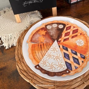 Watercolor Pie Slices Garland: Thanksgiving Classroom Decor (digital ...