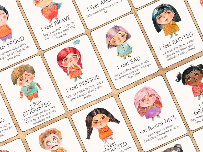 Printable Feelings and Actions Cards | Emotions Activity | Garland ...