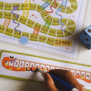 Printable Snakes and Ladders Addition Within 20 | Homeschool | Math ...