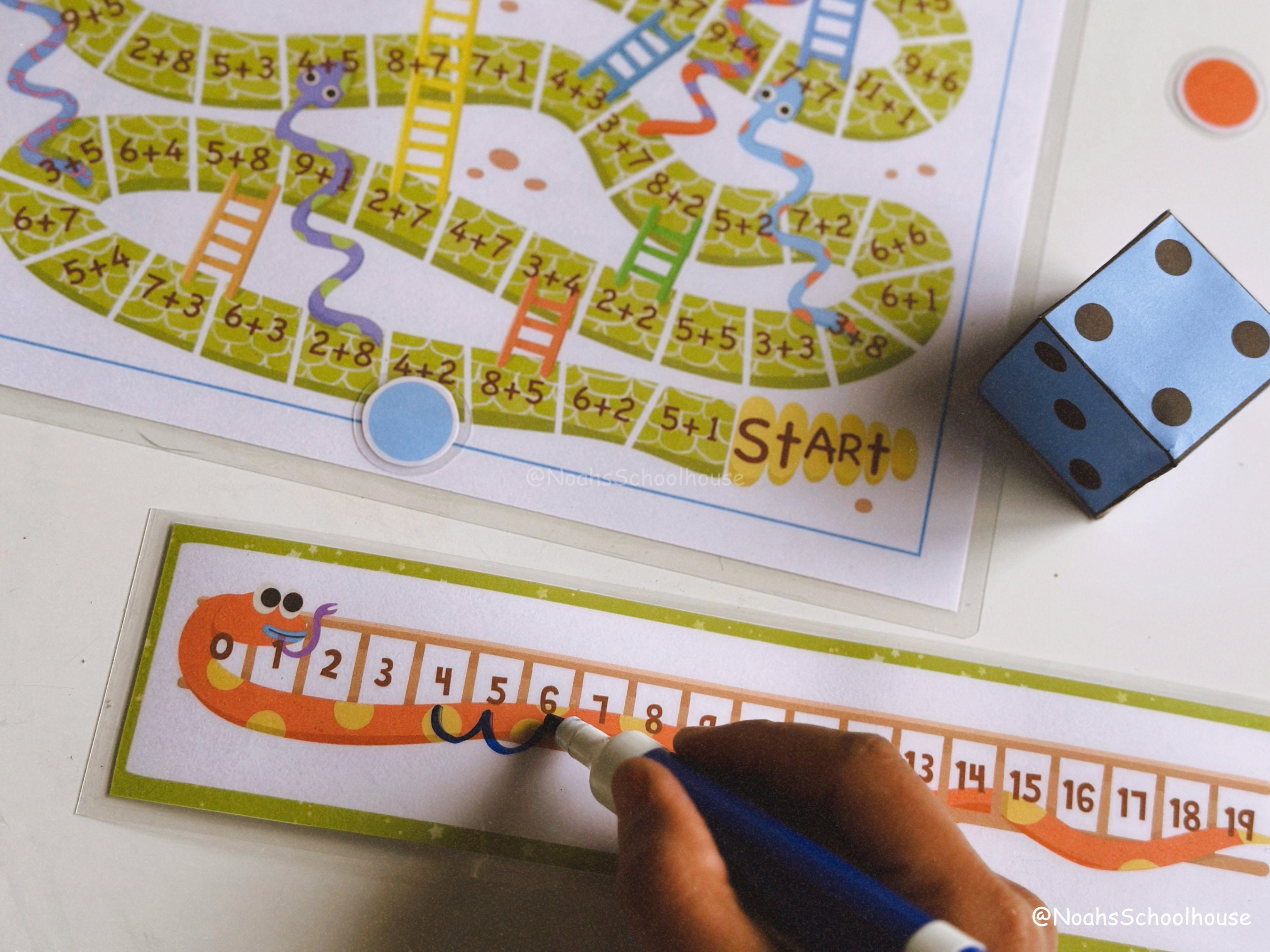 Printable Snakes and Ladders Addition Within 20 | Homeschool | Math ...