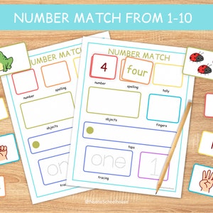 Printable Number Matching } | Homeschool | Toddler Activities | Pre-k ...