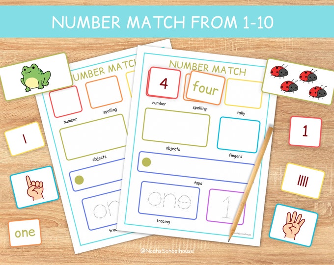 Printable Number Matching } | Homeschool | Toddler Activities | Pre-k ...