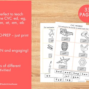 Printable CVC Short ‘e’ Worksheets | Homeschool | Pre-k Activities ...