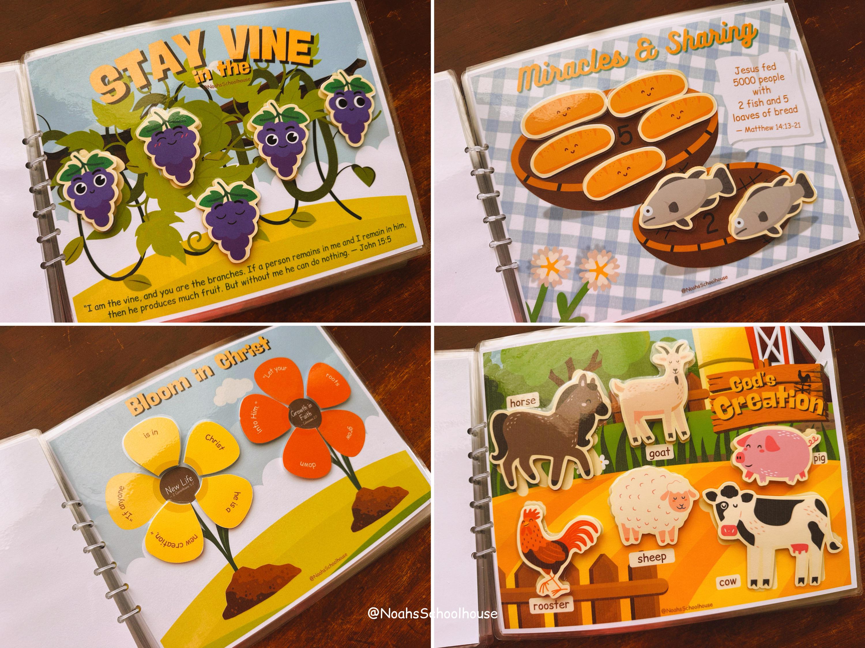 Printable Spring Bible Busy Book, Binder Activity | Preschool Activity ...