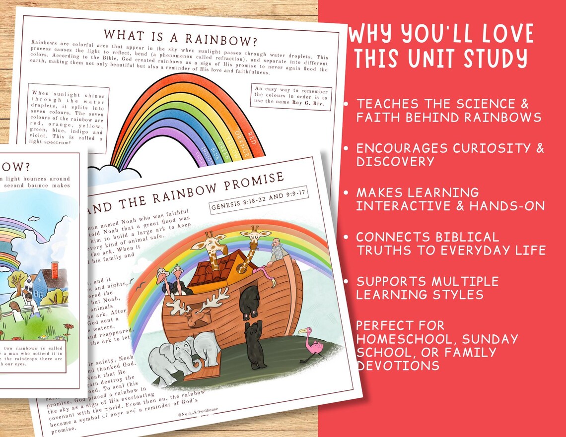 Printable Rainbows and God’s Promise Unit Study | Faith-based Science ...