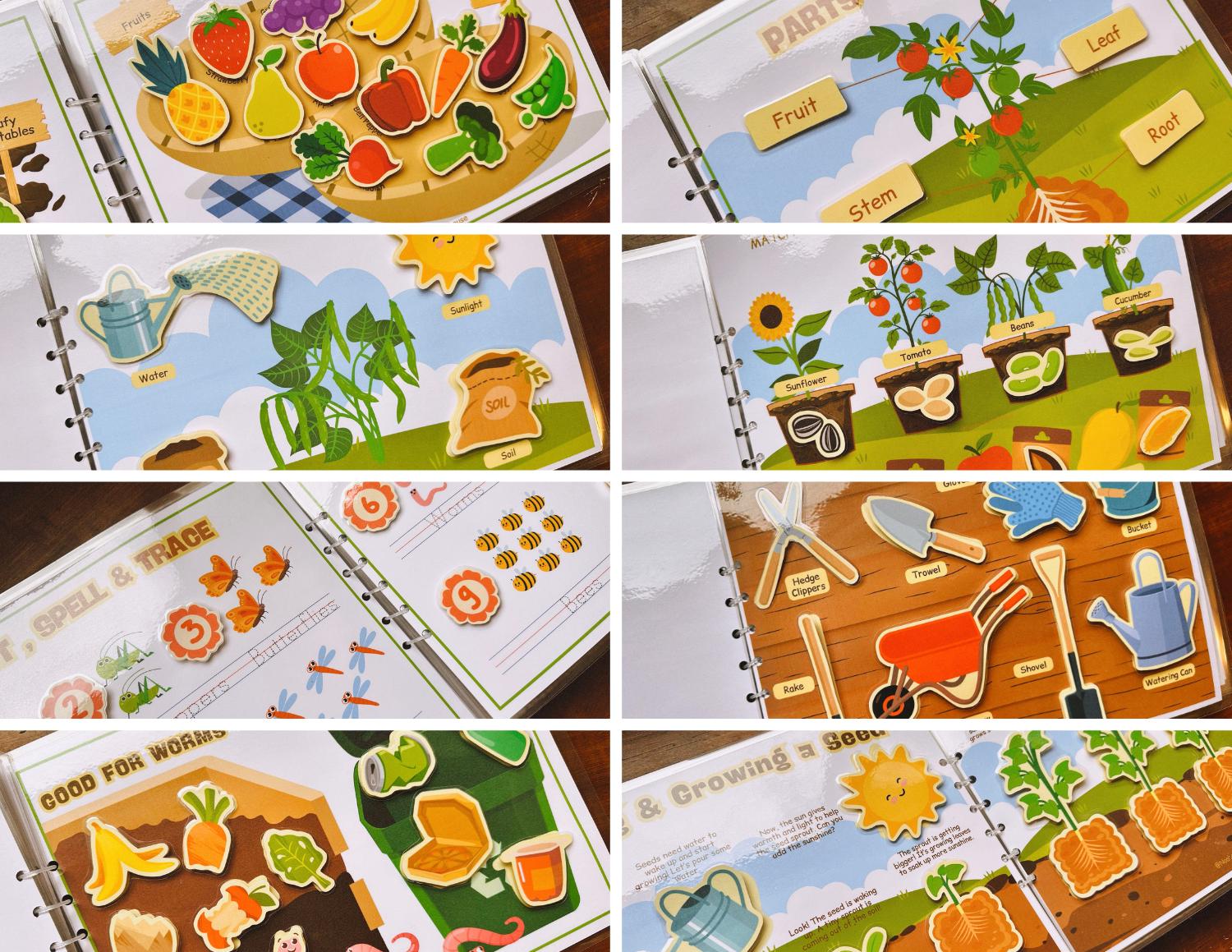 Printable My Garden Busy Book, Binder Activity | Preschool Activity ...