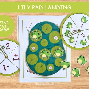 Lily Pad Math Game: Printable Addition & Subtraction (PDF) - Etsy