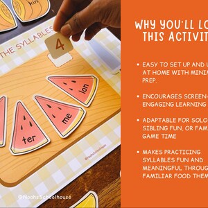 Printable Fruits and Vegetables Syllable Mat Activity | Syllables ...