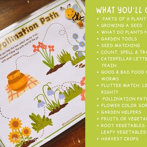 Printable My Garden Busy Book, Binder Activity | Preschool Activity ...