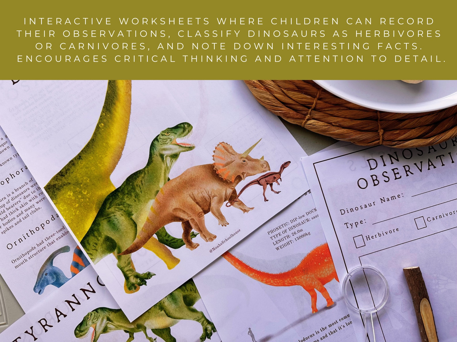 Printable Dinosaur Unit Study Homeschool - Etsy