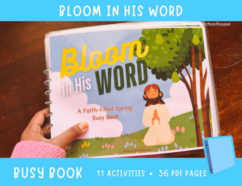 Printable Spring Bible Busy Book, Binder Activity | Preschool Activity ...