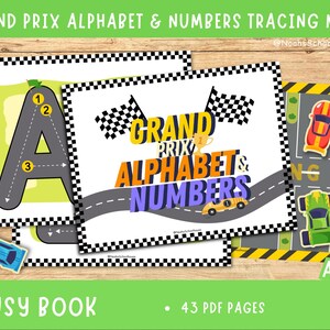 Grand Prix Alphabet & Number Tracing Mats: Preschool Activity (PDF) - Etsy