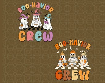 Behavior Analyst Halloween ABA Png, Cute Ghost Boo-havior Crew Png ...