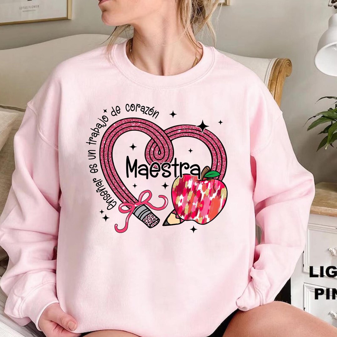 Spanish Teacher Heart Pencil Png, Teacher Valentine Day Png, Maestra ...