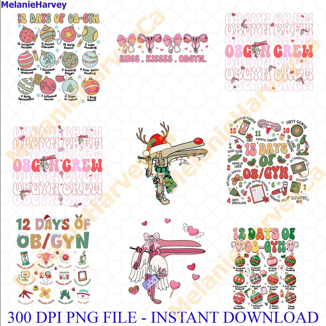18 Obgyn Nurse Png Bundle, OB Christmas Png, Obgyn Valentine Png, Merry ...