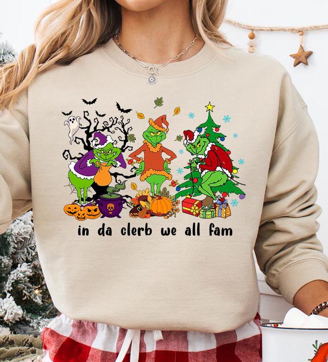 In Da Clerb We All Fam Grinc.h Png, Retro Grnicmas Png, in Da Clerb We ...
