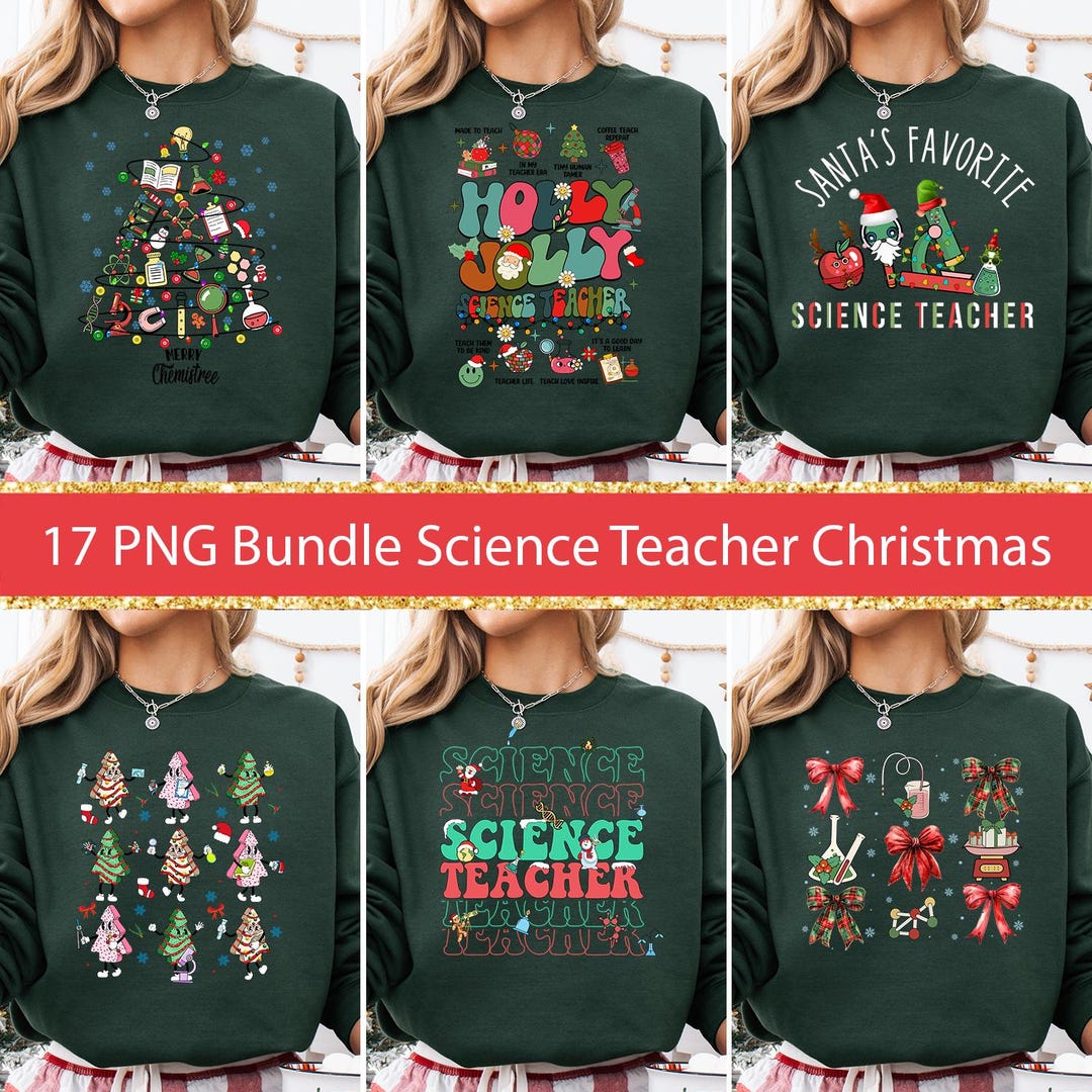 17 Science Teacher Christmas Png Bundle, Christmas Science Png, 12 Days ...