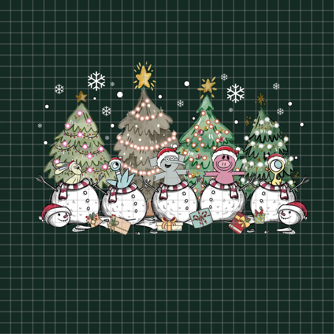 Snowman Elephant and Piggie Christmas Png, Christmas Teacher Png ...