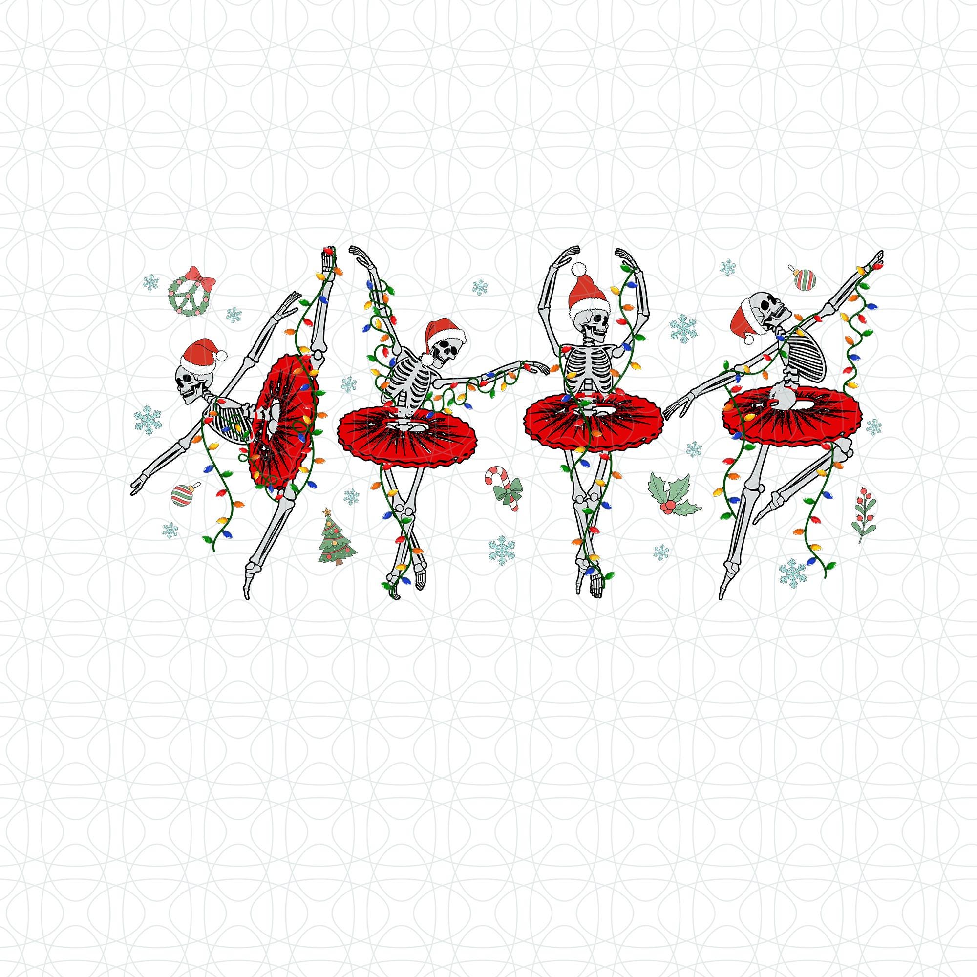 Dancing Skeleton Ballet Christmas Png, Skeleton Christmas Png ...