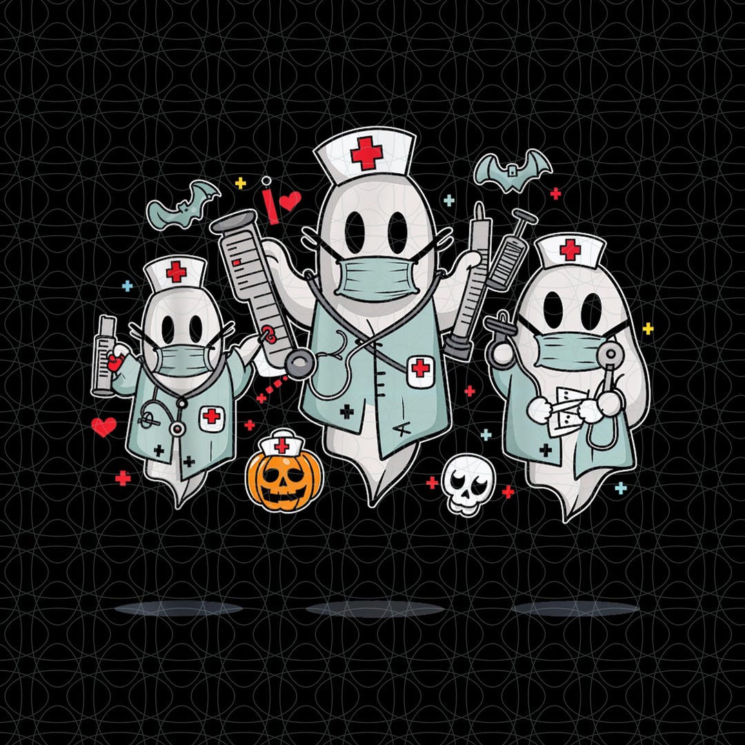 Ghost Nurses PNG, Nurse Halloween PNG, Halloween Nursing PNG, Boo Boo ...